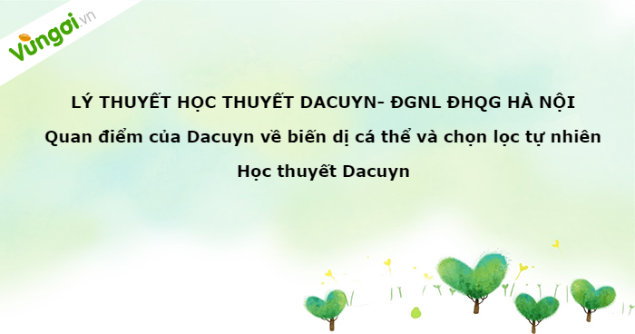 Lý thuyết học thuyết tiến hóa dacuyn khoa học tự nhiên, công nghệ và ...